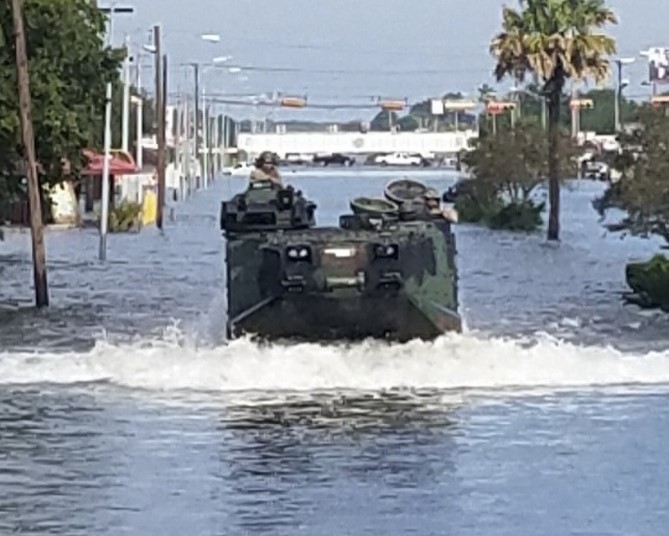 Harvey: Marines use Amphibious Combat Tanks to save lives! | Blind Bat News